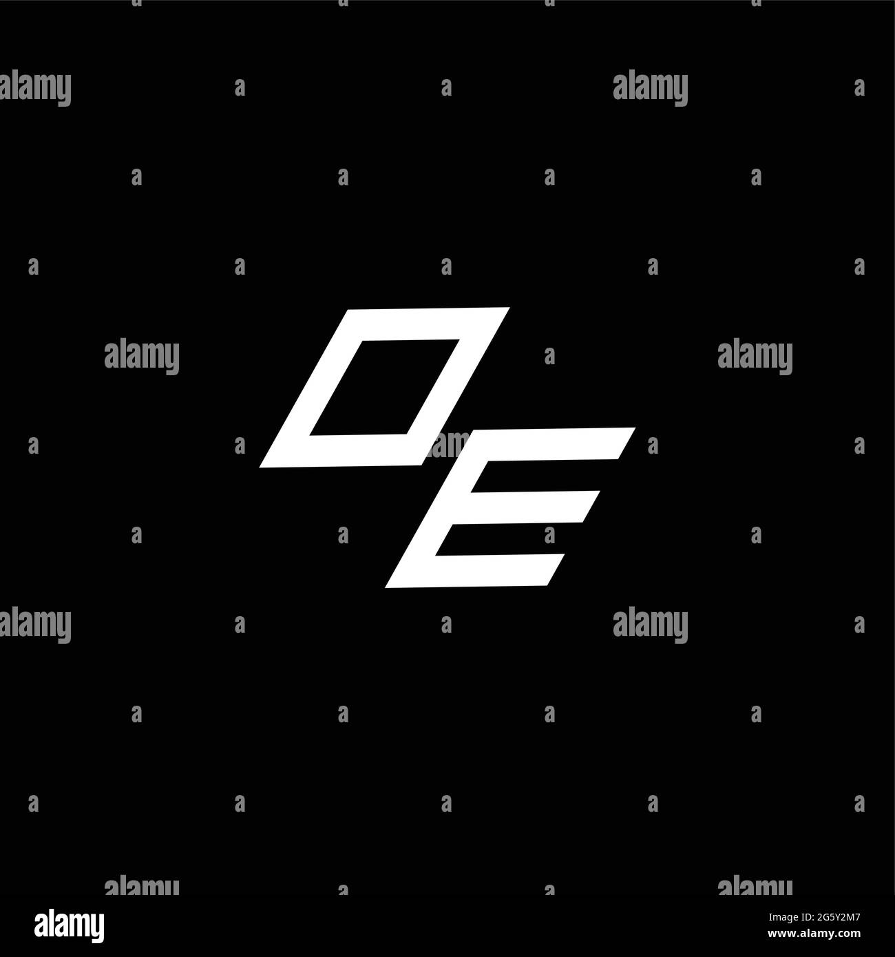 OE logo monogram with up to down style modern design template isolated ...