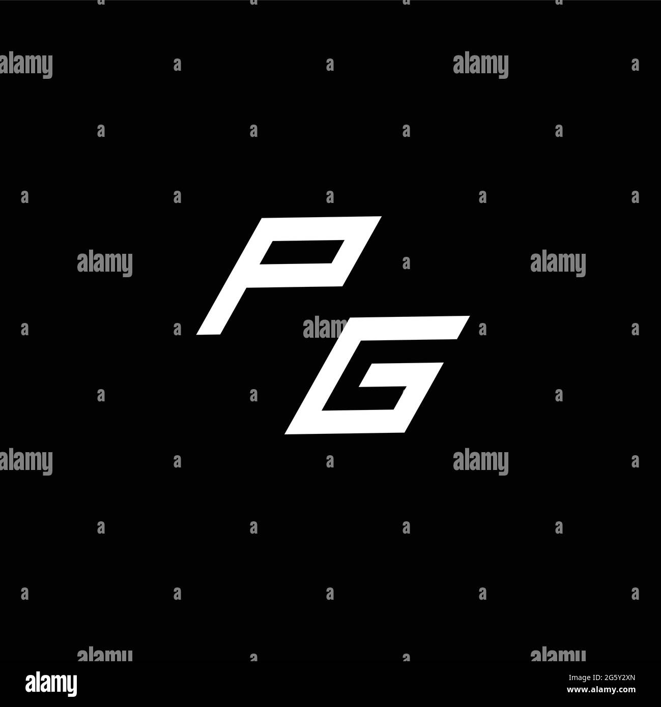 PG logo monogram with up to down style modern design template isolated ...