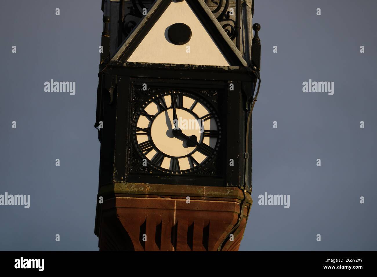 Park Clock at Queen's Park, Crewe, Cheshire, United Kingdom Stock Photo ...