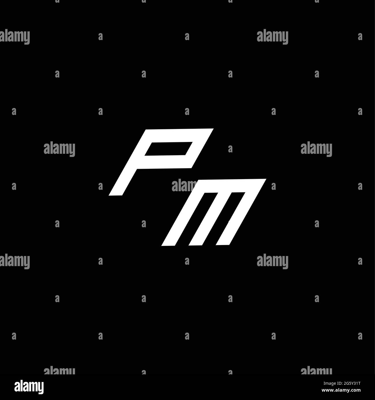 PM logo monogram with up to down style modern design template isolated ...