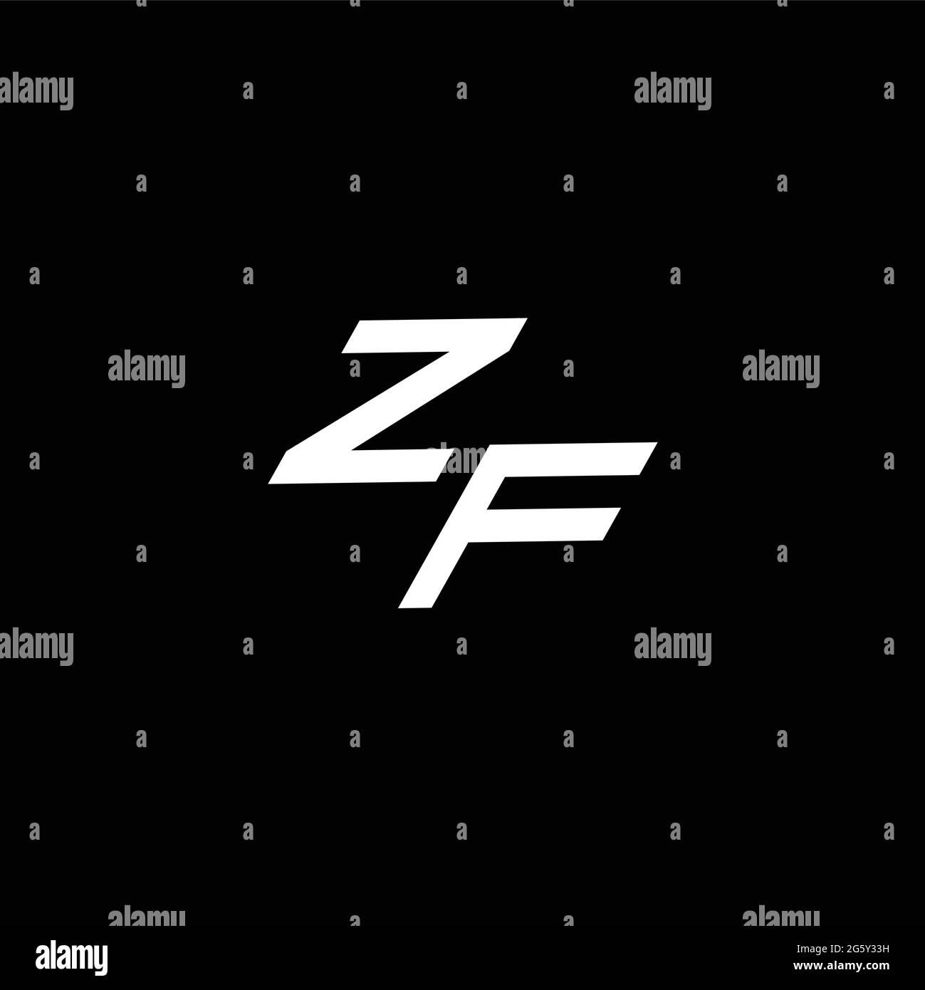ZF logo monogram with up to down style modern design template isolated ...