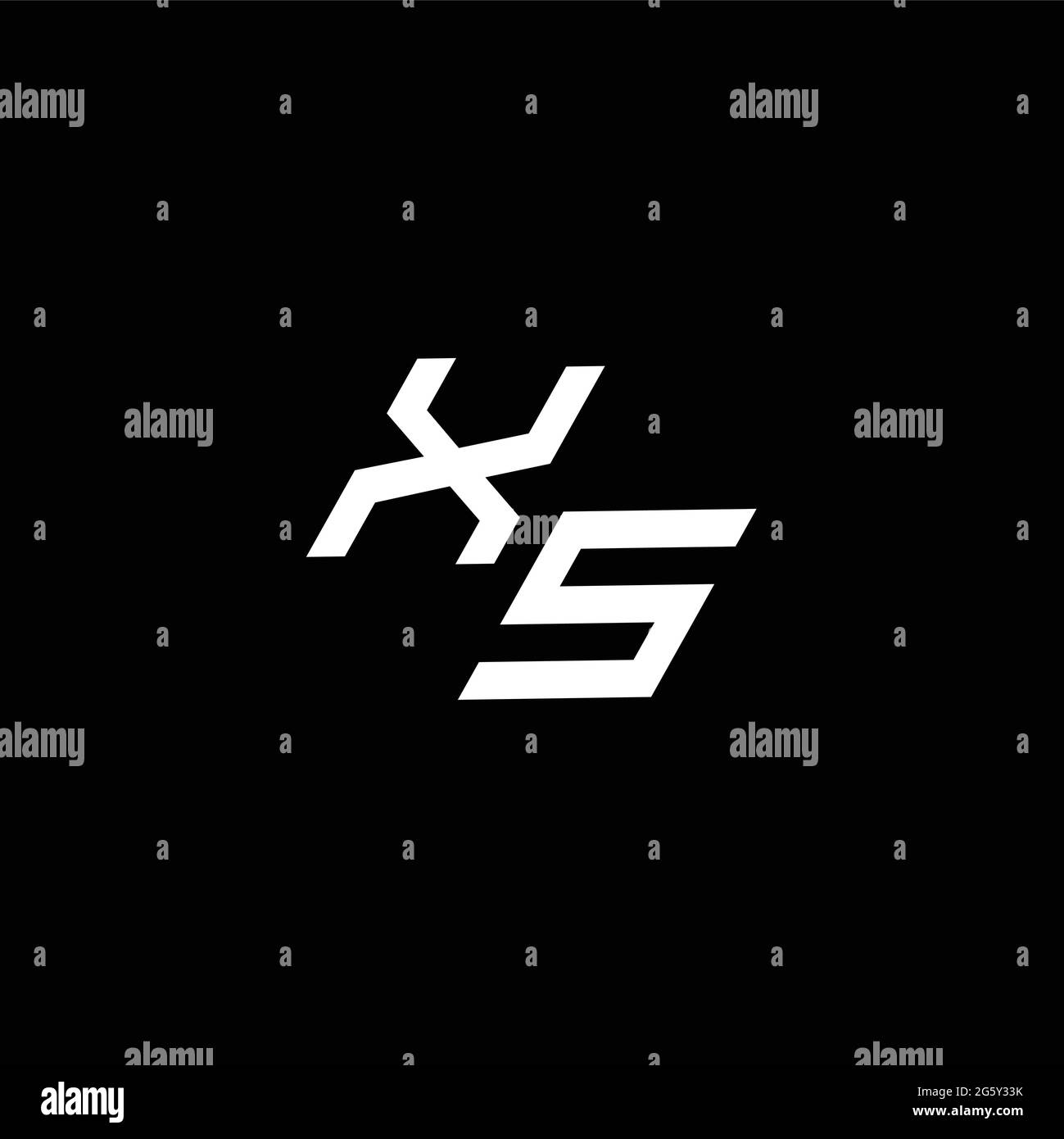 XS logo monogram with up to down style modern design template isolated ...