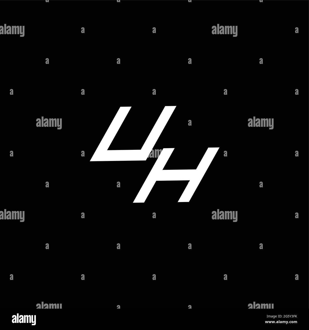 UH logo monogram with up to down style modern design template isolated ...