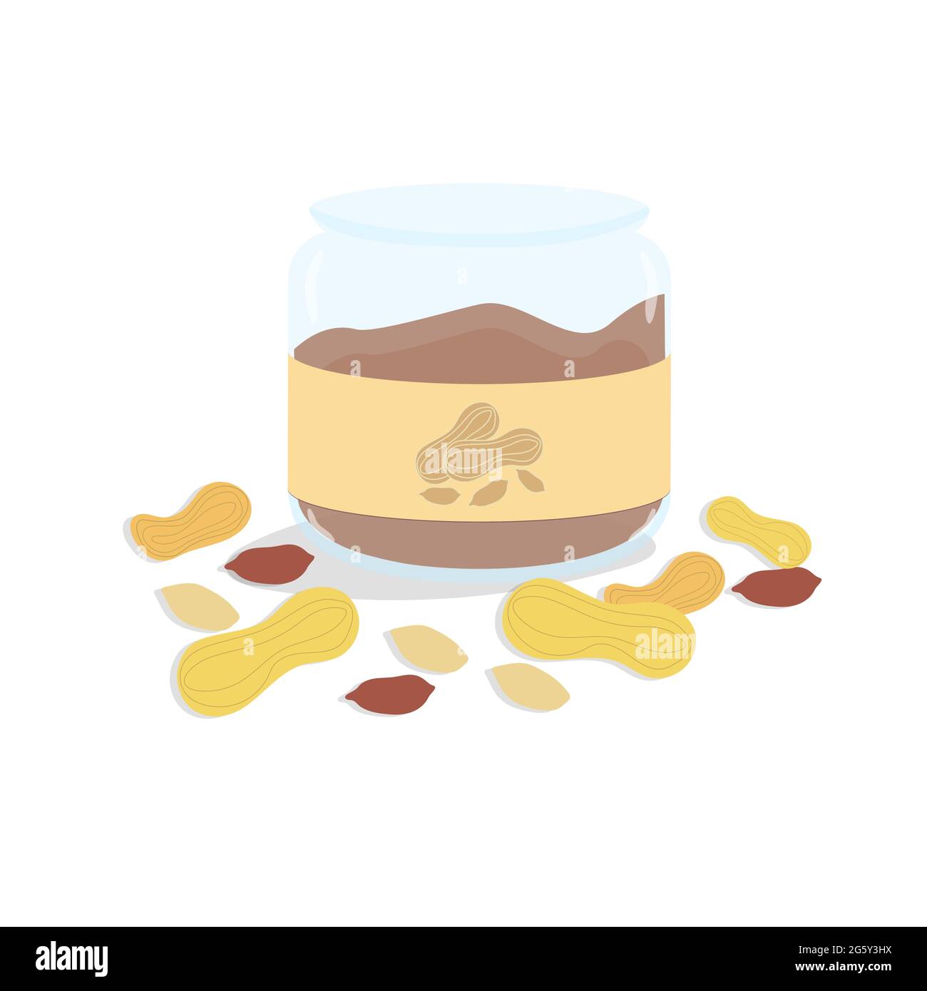 Open jar and scattered peanuts on a white background Stock Vector Image ...