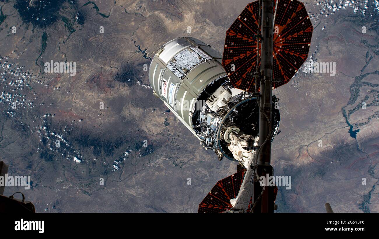 The Northrop Grumman Cygnus spacecraft is released by the CanadaArm2 ...
