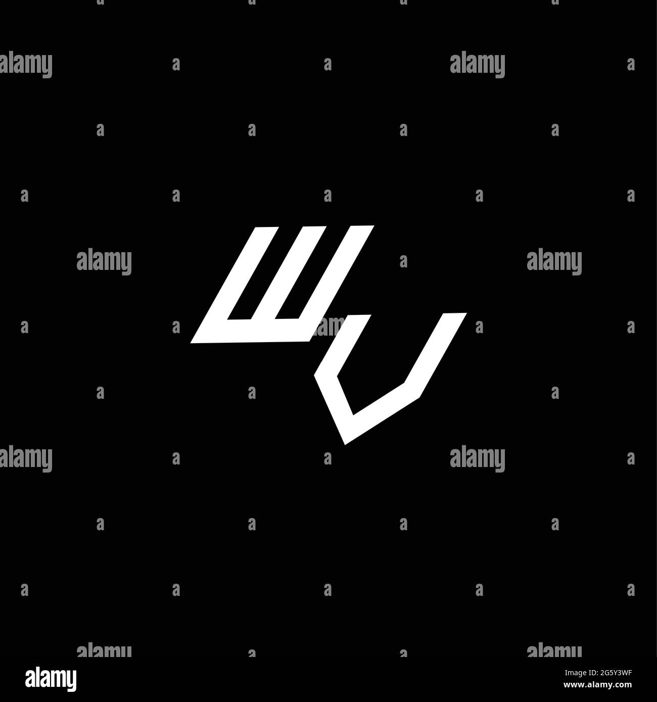 WV logo monogram with up to down style modern design template isolated ...