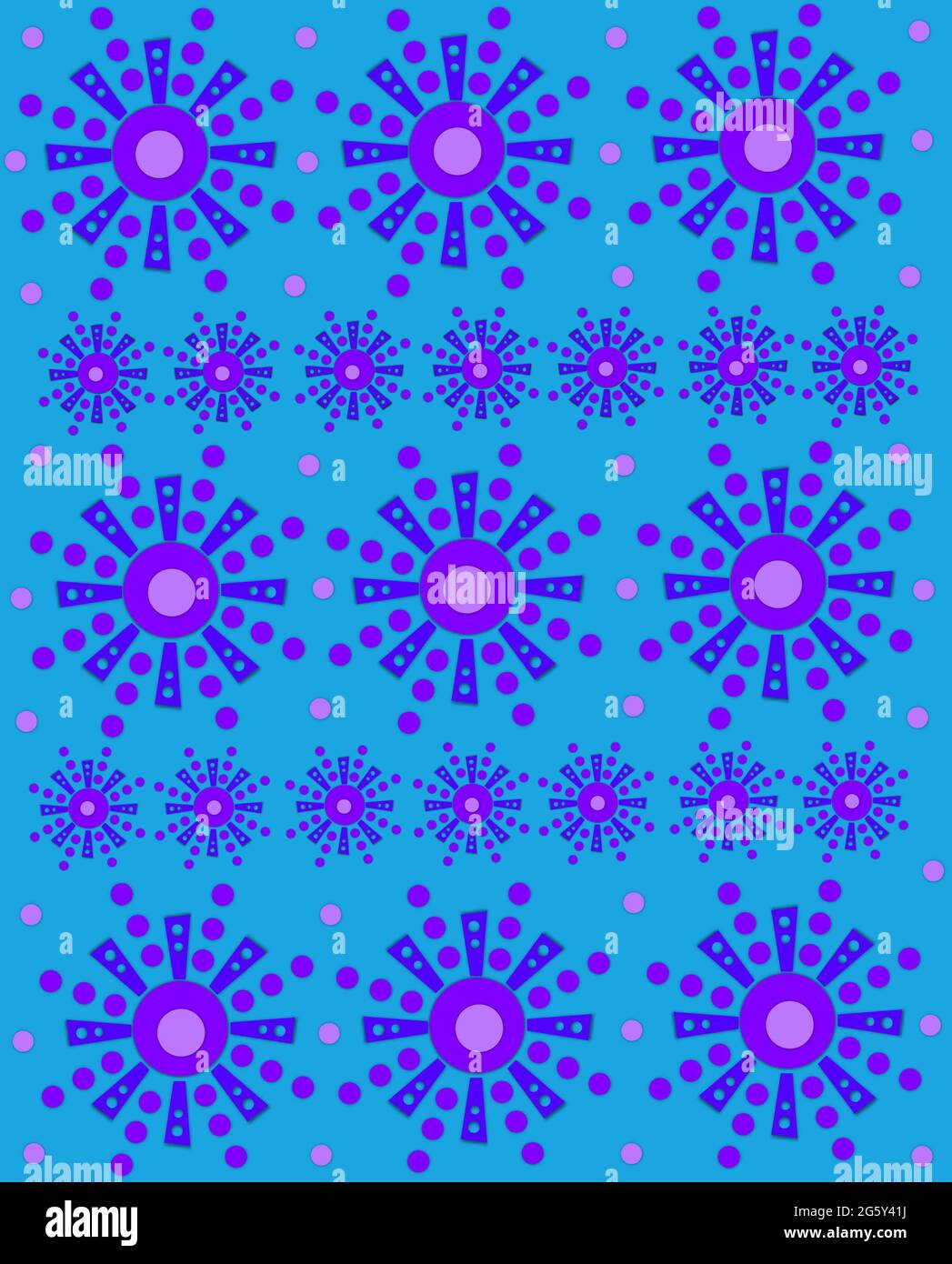 Aqua background has geometric shaped snowflakes surrounded by polka ...