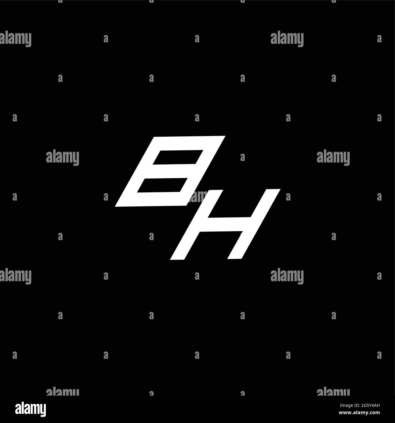 BH logo monogram with up to down style modern design template isolated ...