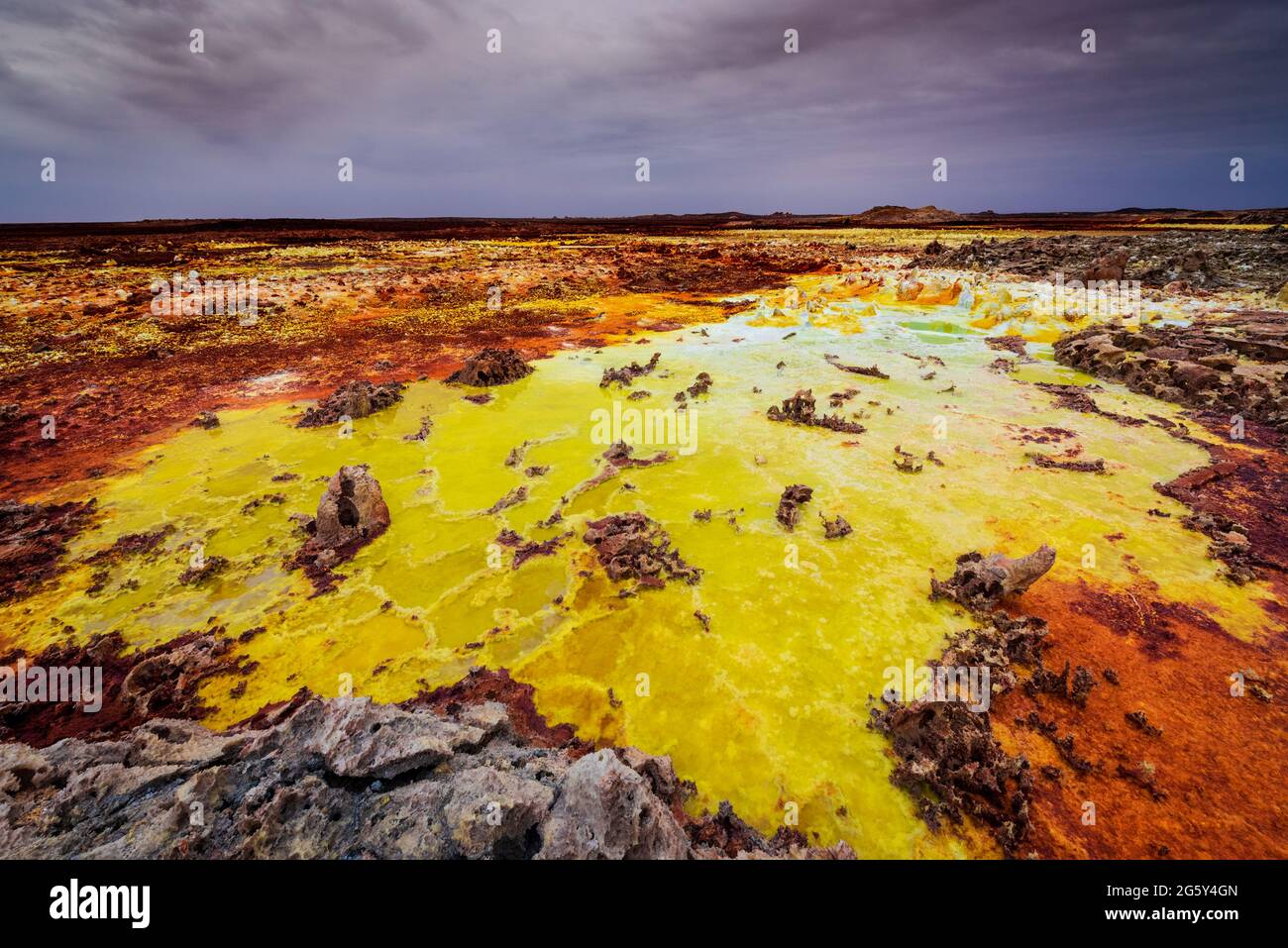 Minerals and sulfuric acid pouring out gives the Dallol its colors ...