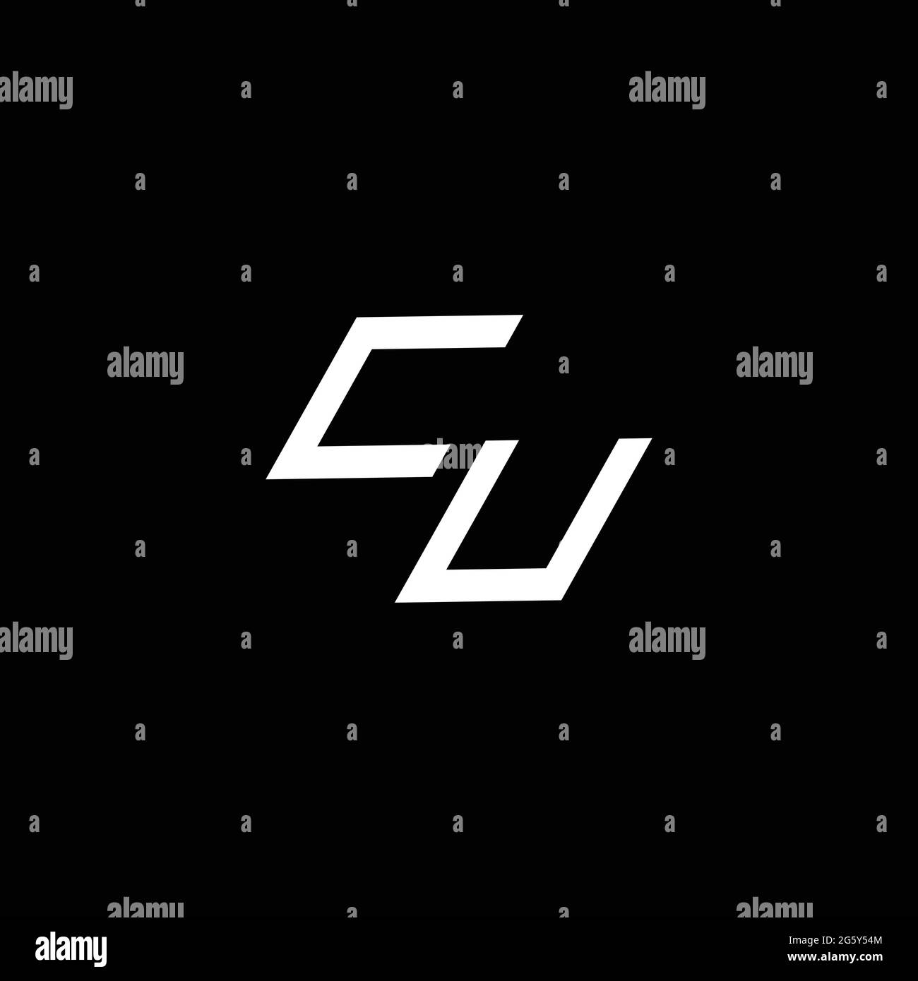 CU logo monogram with up to down style modern design template isolated ...