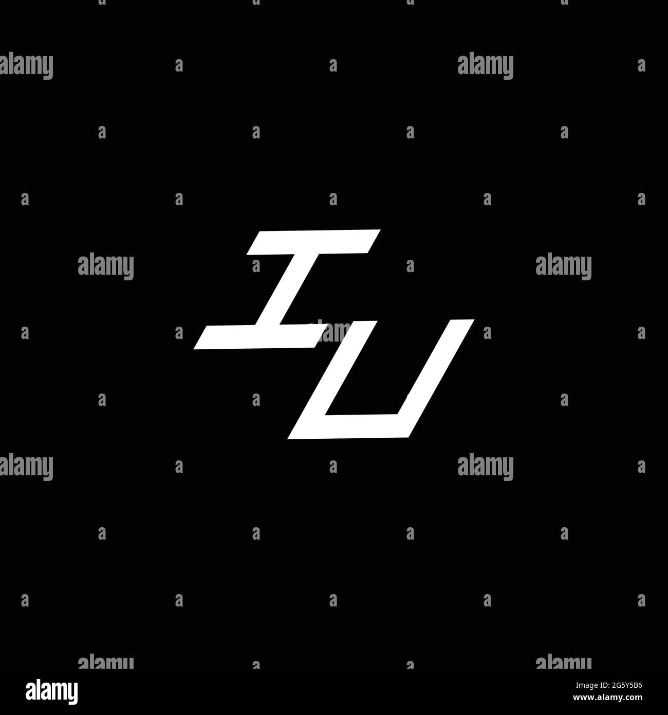 IU logo monogram with up to down style modern design template isolated ...