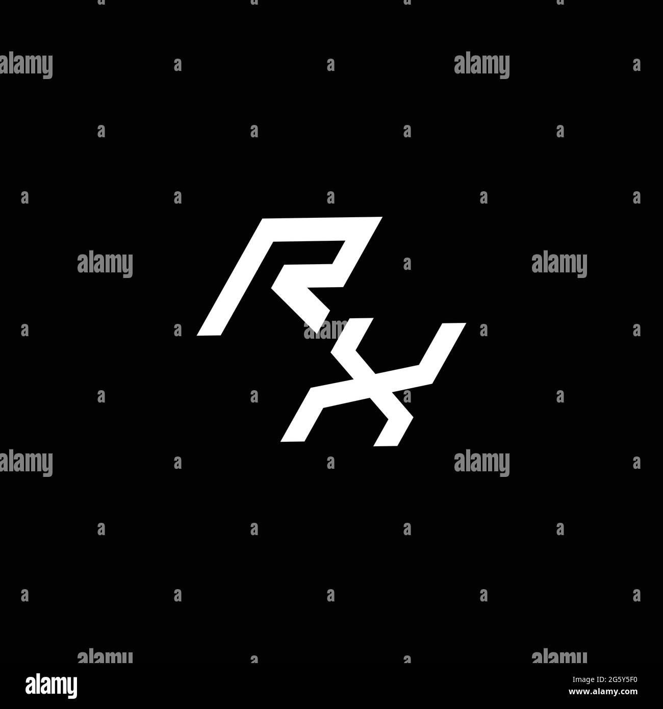 RX logo monogram with up to down style modern design template isolated ...