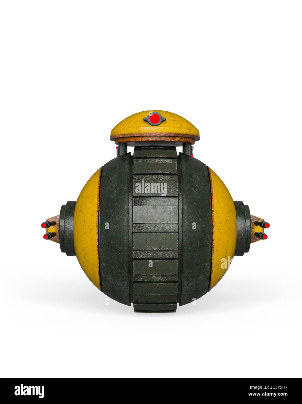 robot ball standing up in white background, 3d illustration Stock Photo ...