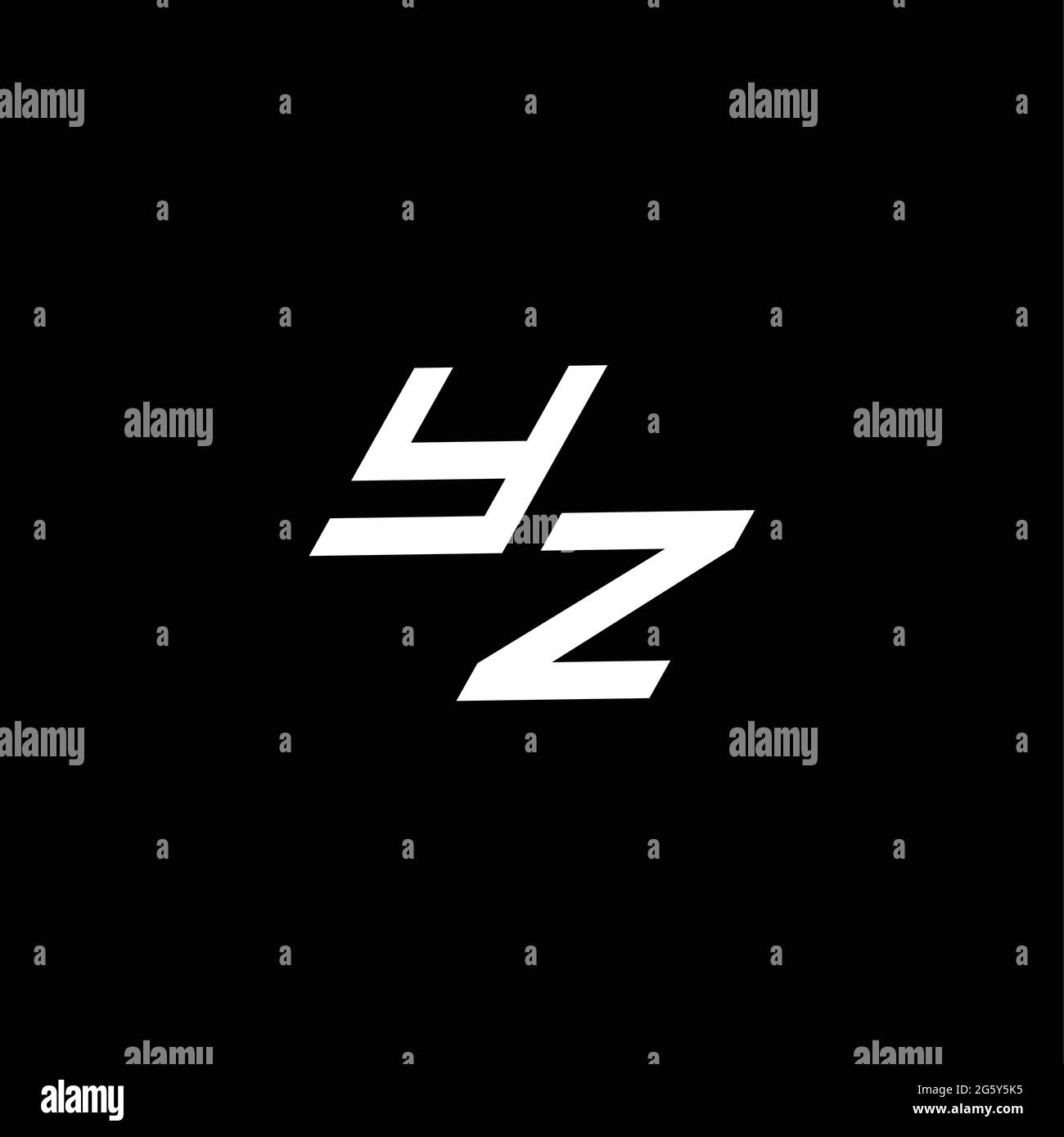 YZ logo monogram with up to down style modern design template isolated on black background Stock ...
