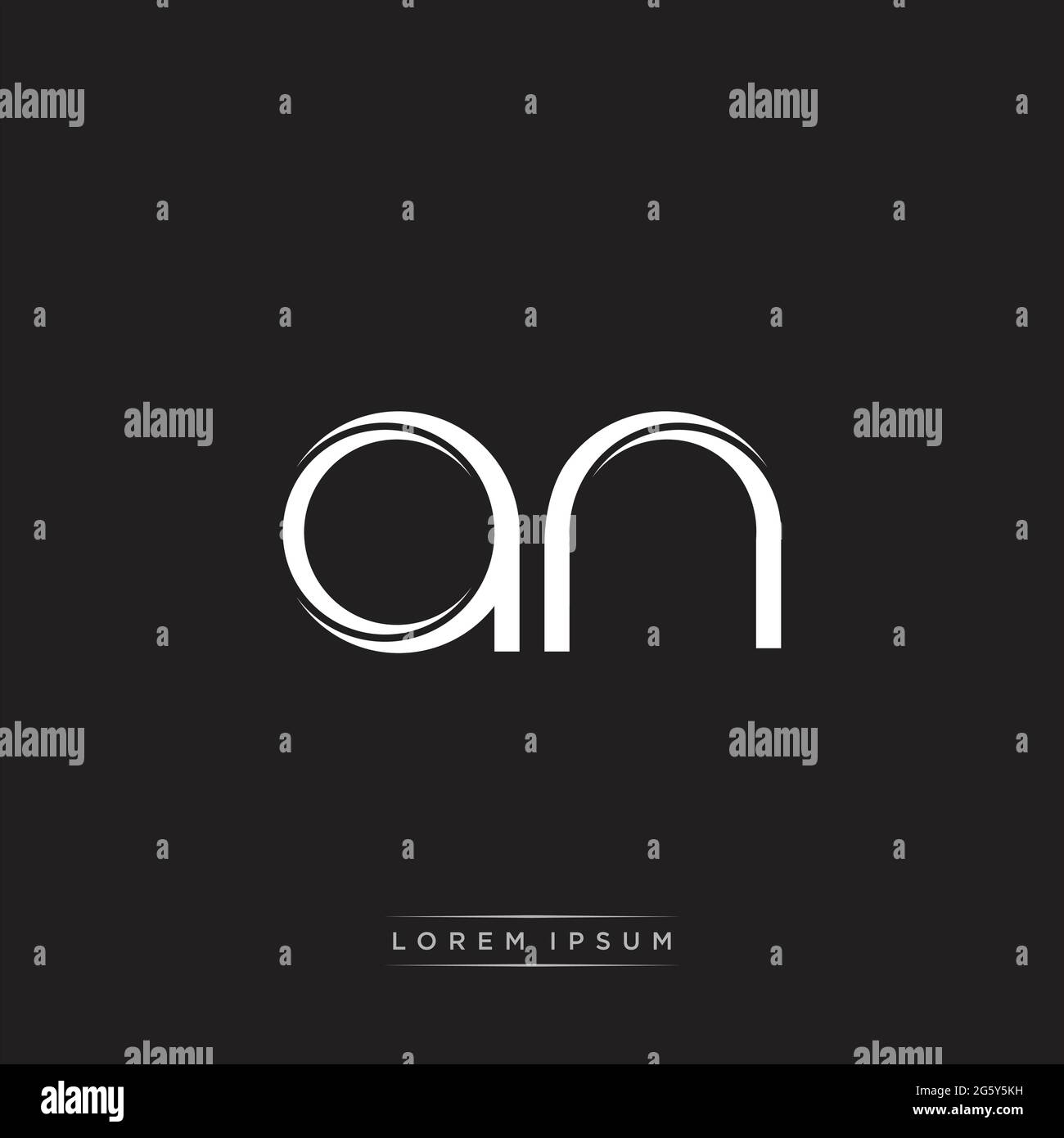 Initial Letter Split Lowercase Logo Modern Monogram Template Isolated on Black White colors with ...