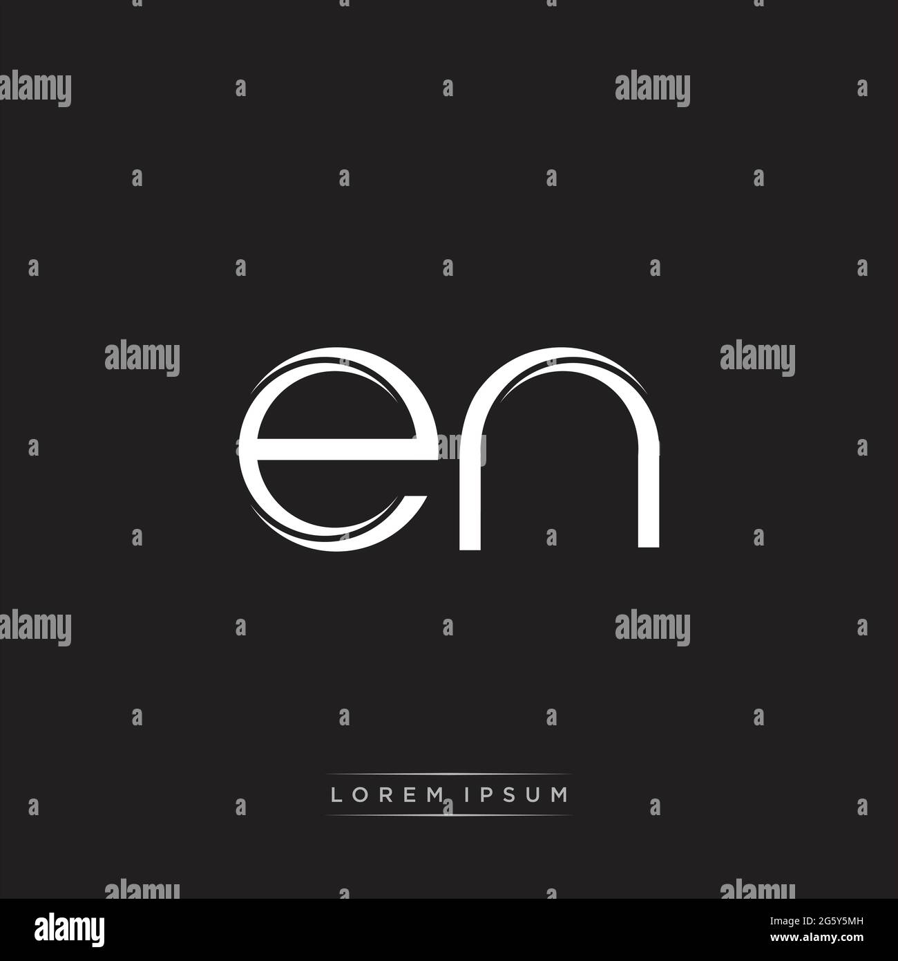 Initial Letter Split Lowercase Logo Modern Monogram Template Isolated on Black White colors with ...