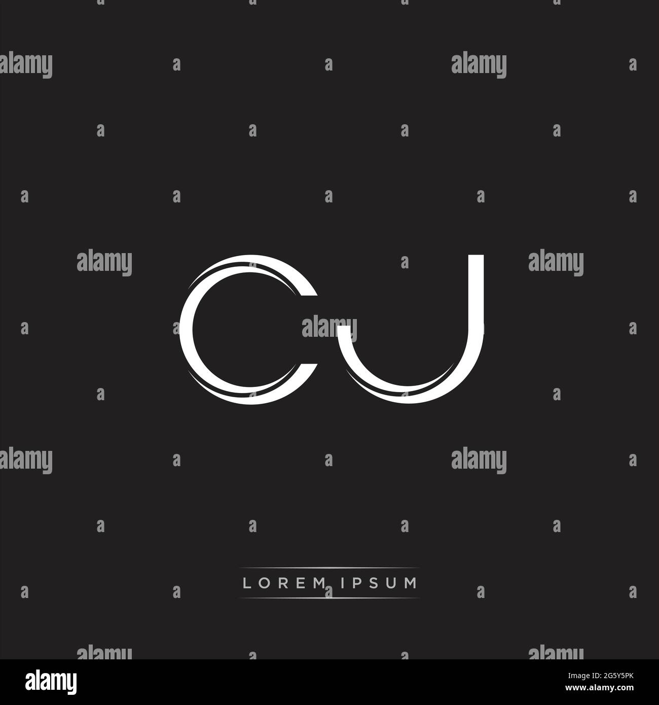 Initial Letter Split Lowercase Logo Modern Monogram Template Isolated on Black White colors with ...