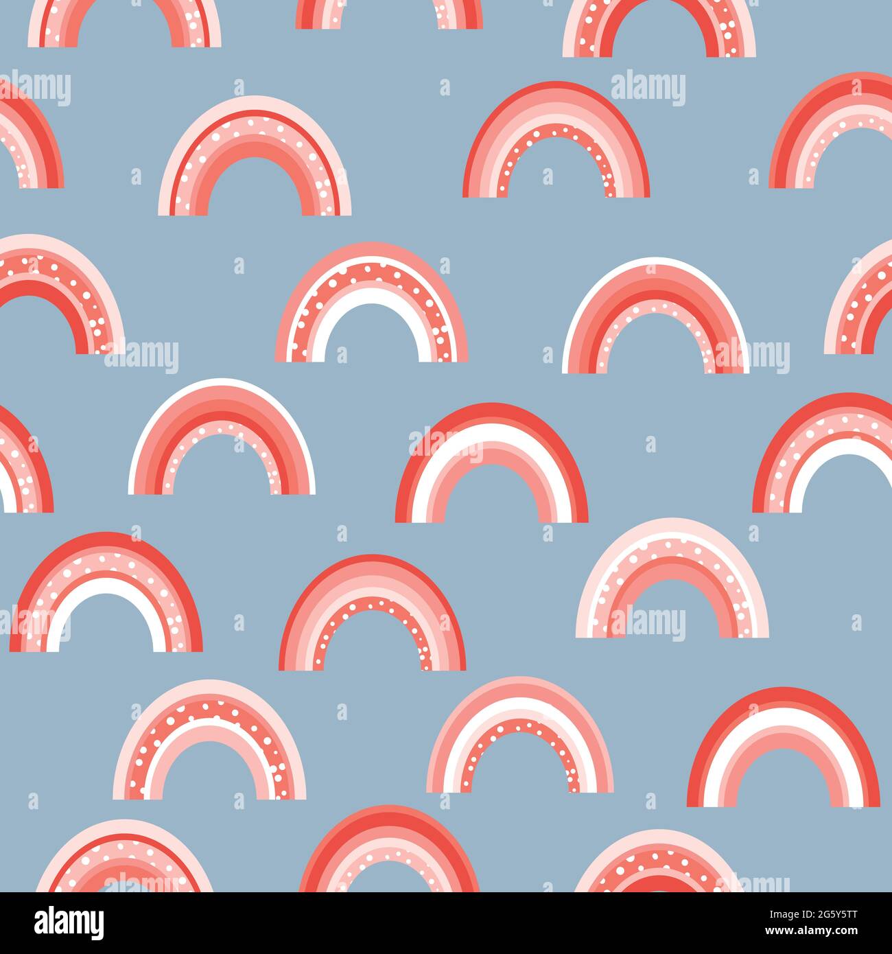 Trendy seamless pattern with colorful rainbow on color background ...