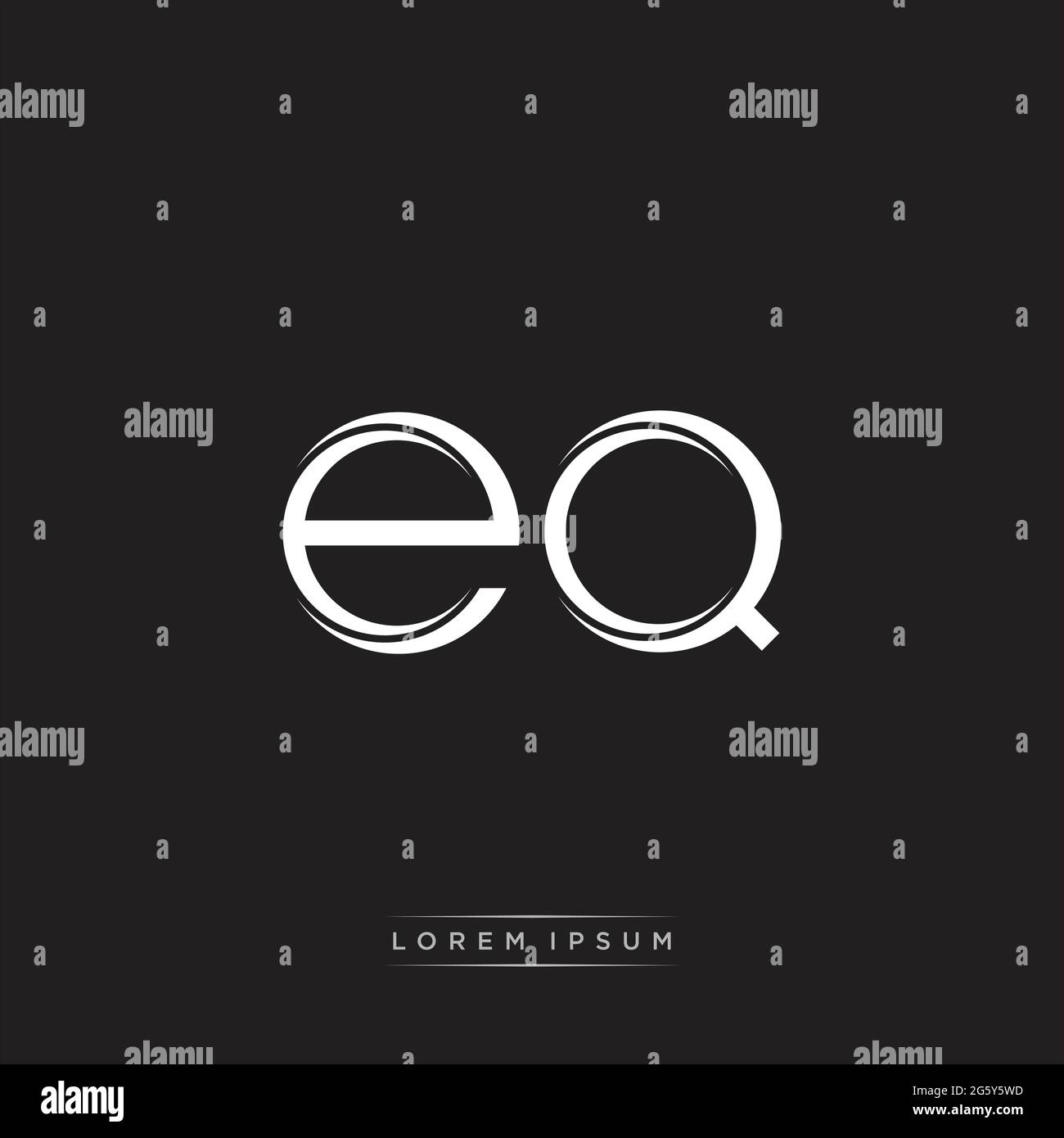 Initial Letter Split Lowercase Logo Modern Monogram Template Isolated on Black White colors with ...