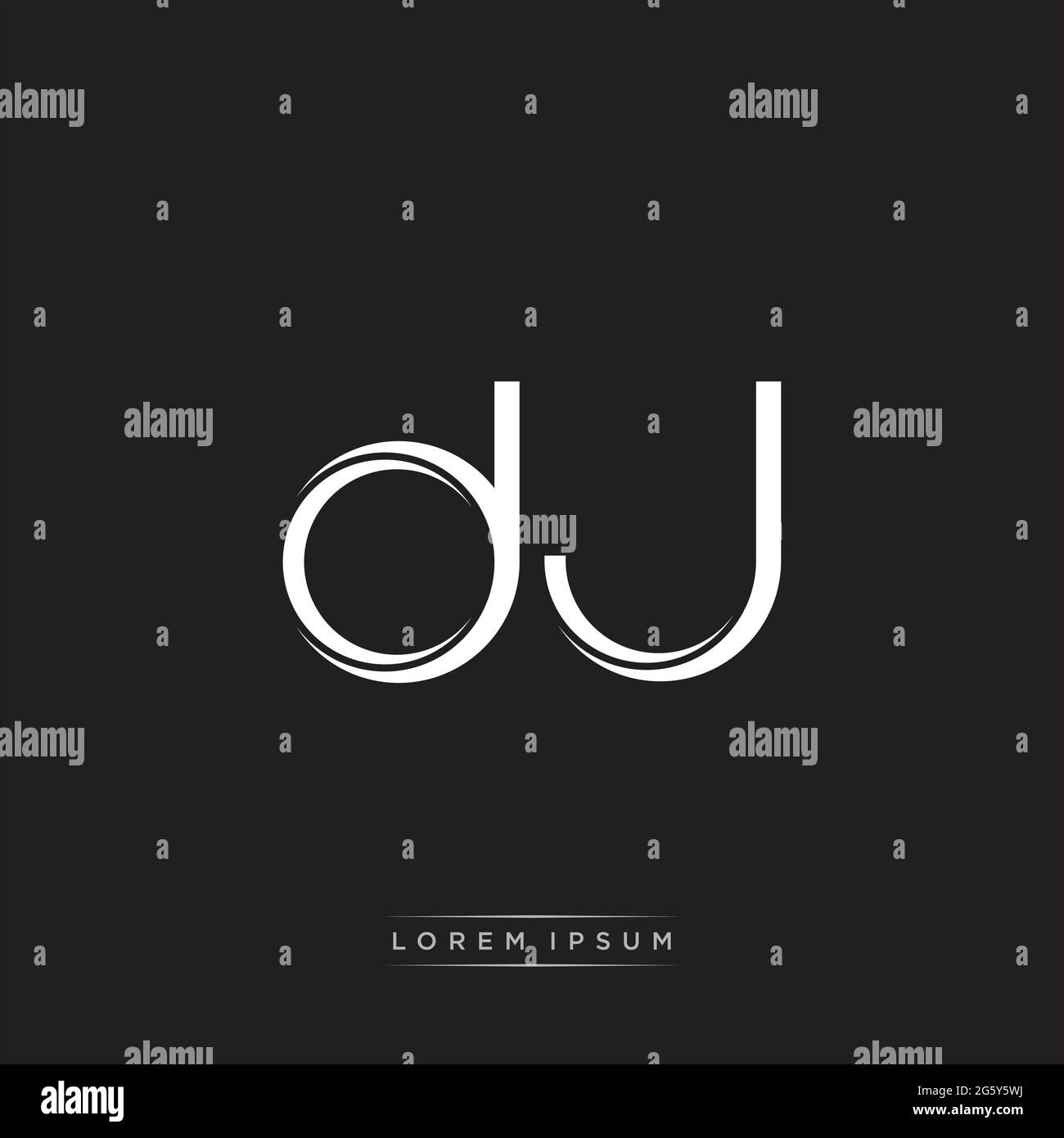 Initial Letter Split Lowercase Logo Modern Monogram Template Isolated on Black White colors with ...
