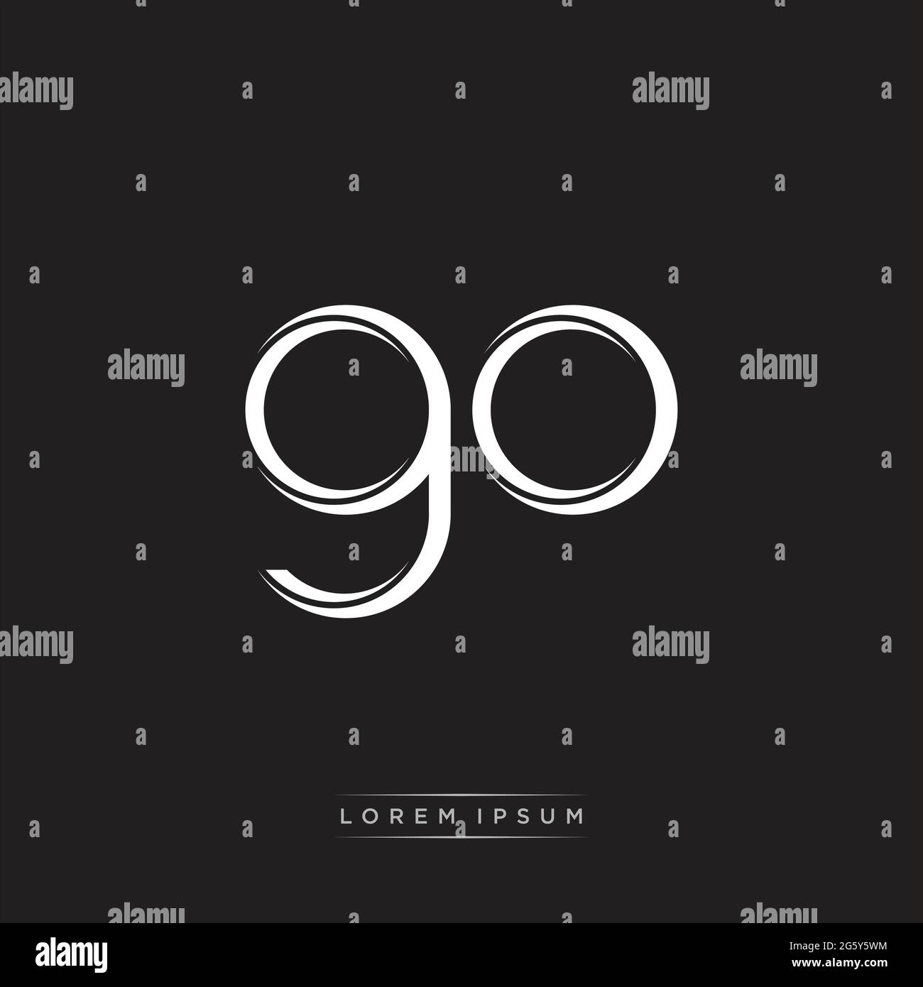 Initial Letter Split Lowercase Logo Modern Monogram Template Isolated on Black White colors with ...