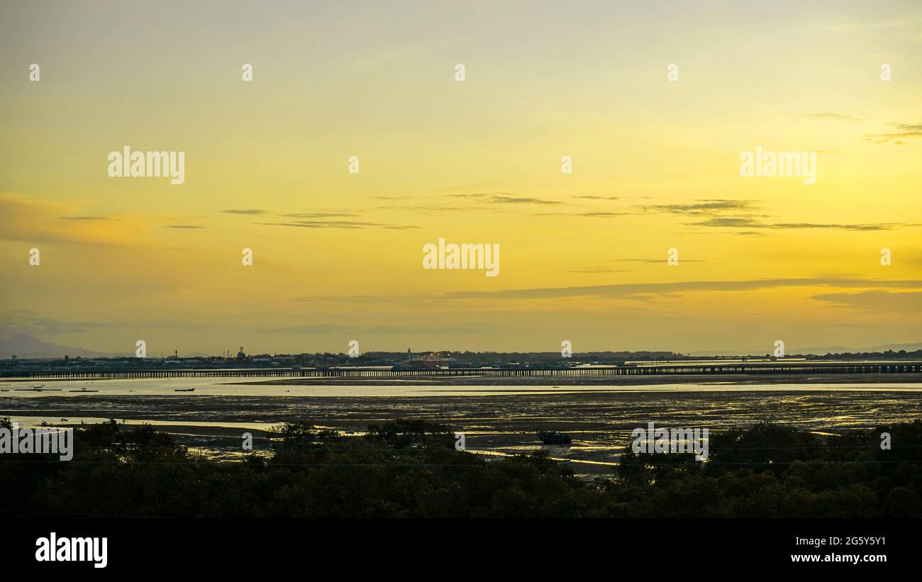 Landscape of the sky at sunrise from the top of the building Stock ...