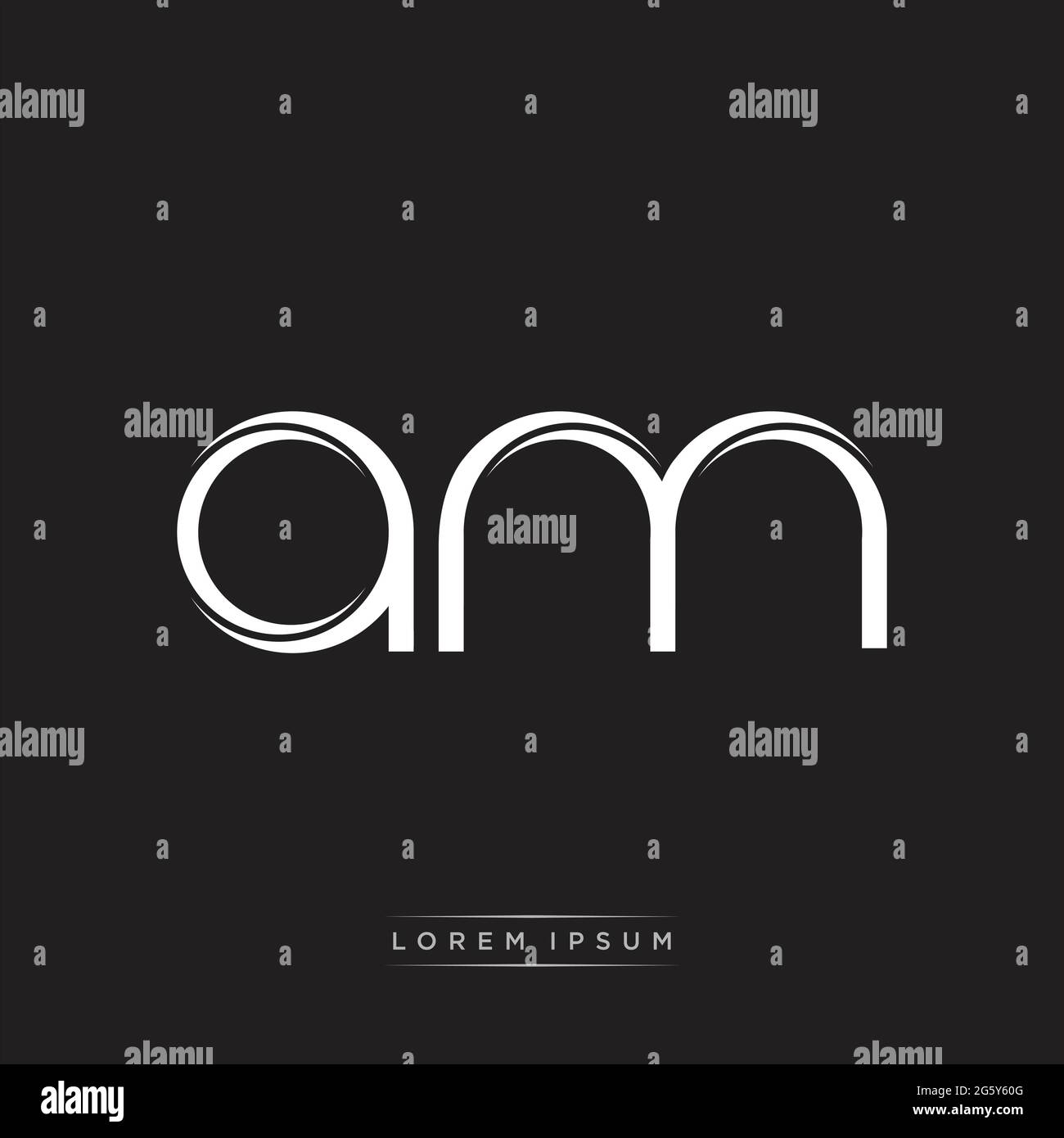 Initial Letter Split Lowercase Logo Modern Monogram Template Isolated on Black White colors with ...