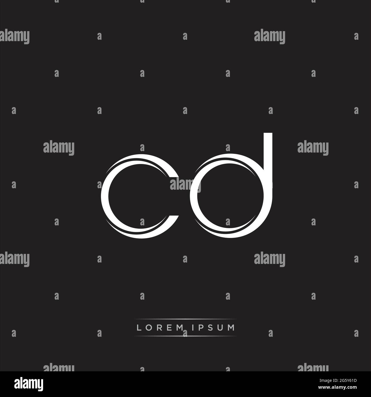 Initial Letter Split Lowercase Logo Modern Monogram Template Isolated on Black White colors with ...