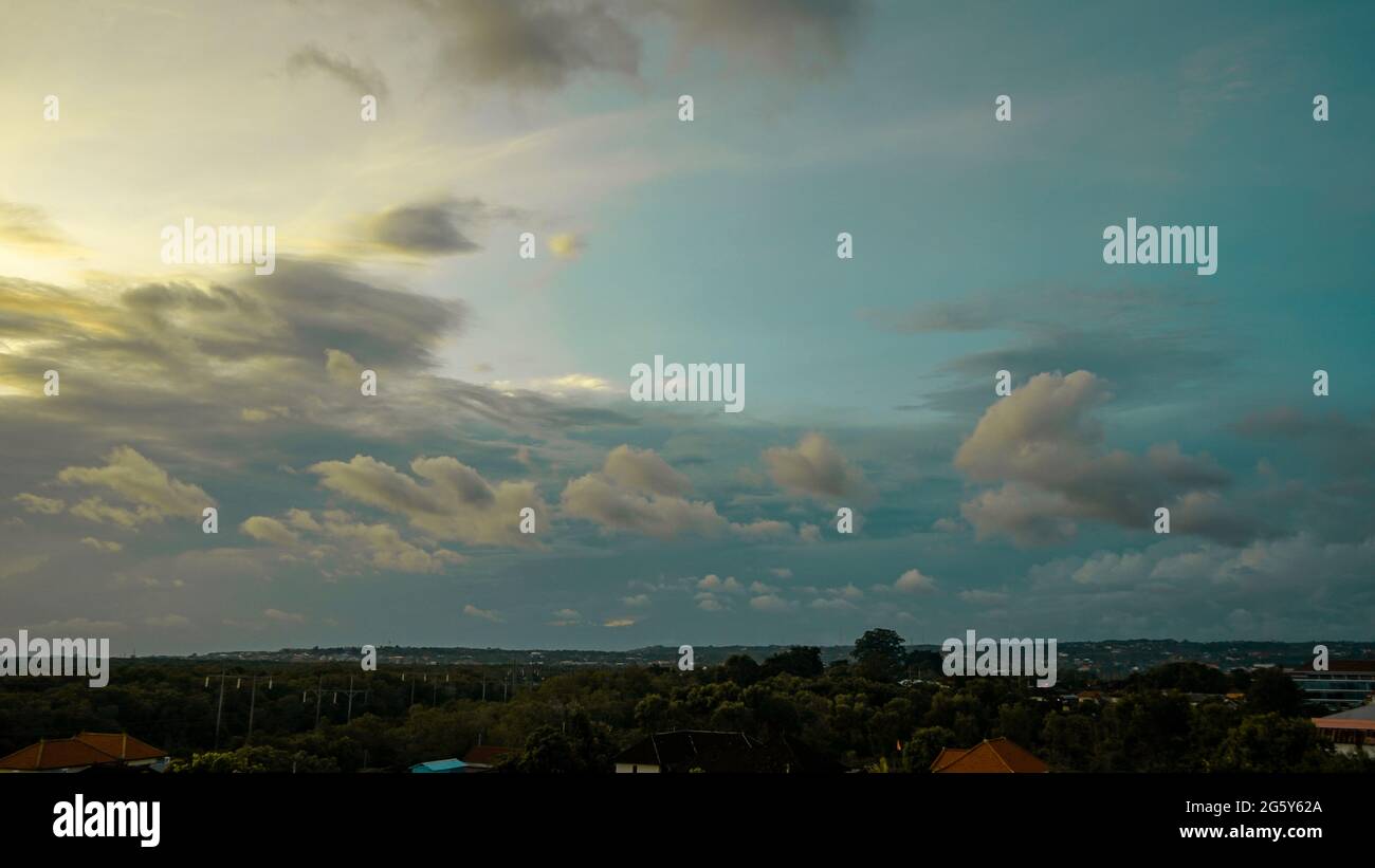 Landscape of the sky at sunrise from the top of the building Stock ...
