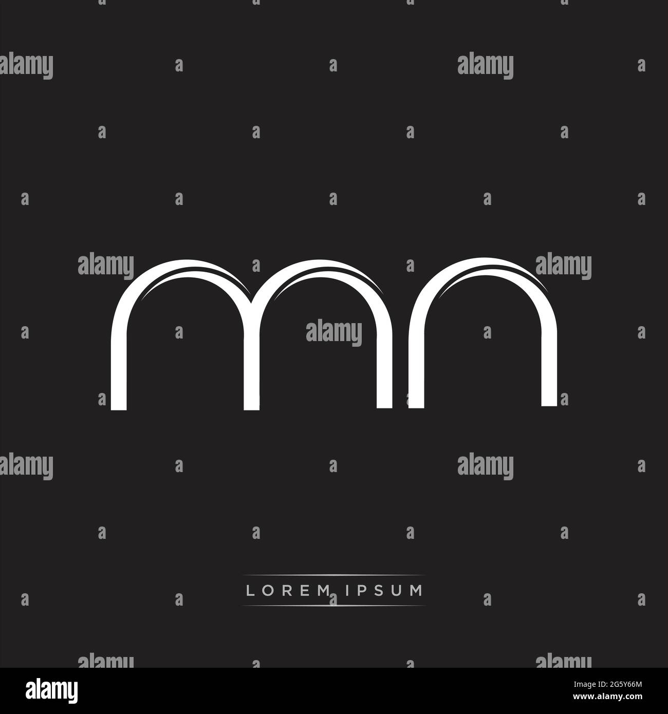 Initial Letter Split Lowercase Logo Modern Monogram Template Isolated on Black White colors with ...