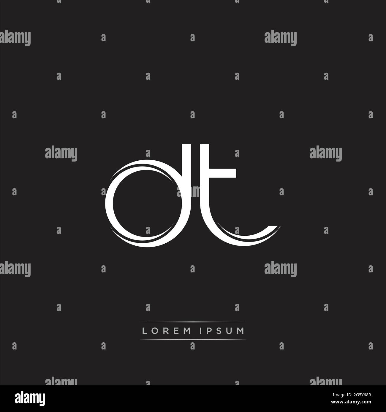 Initial Letter Split Lowercase Logo Modern Monogram Template Isolated on Black White colors with ...