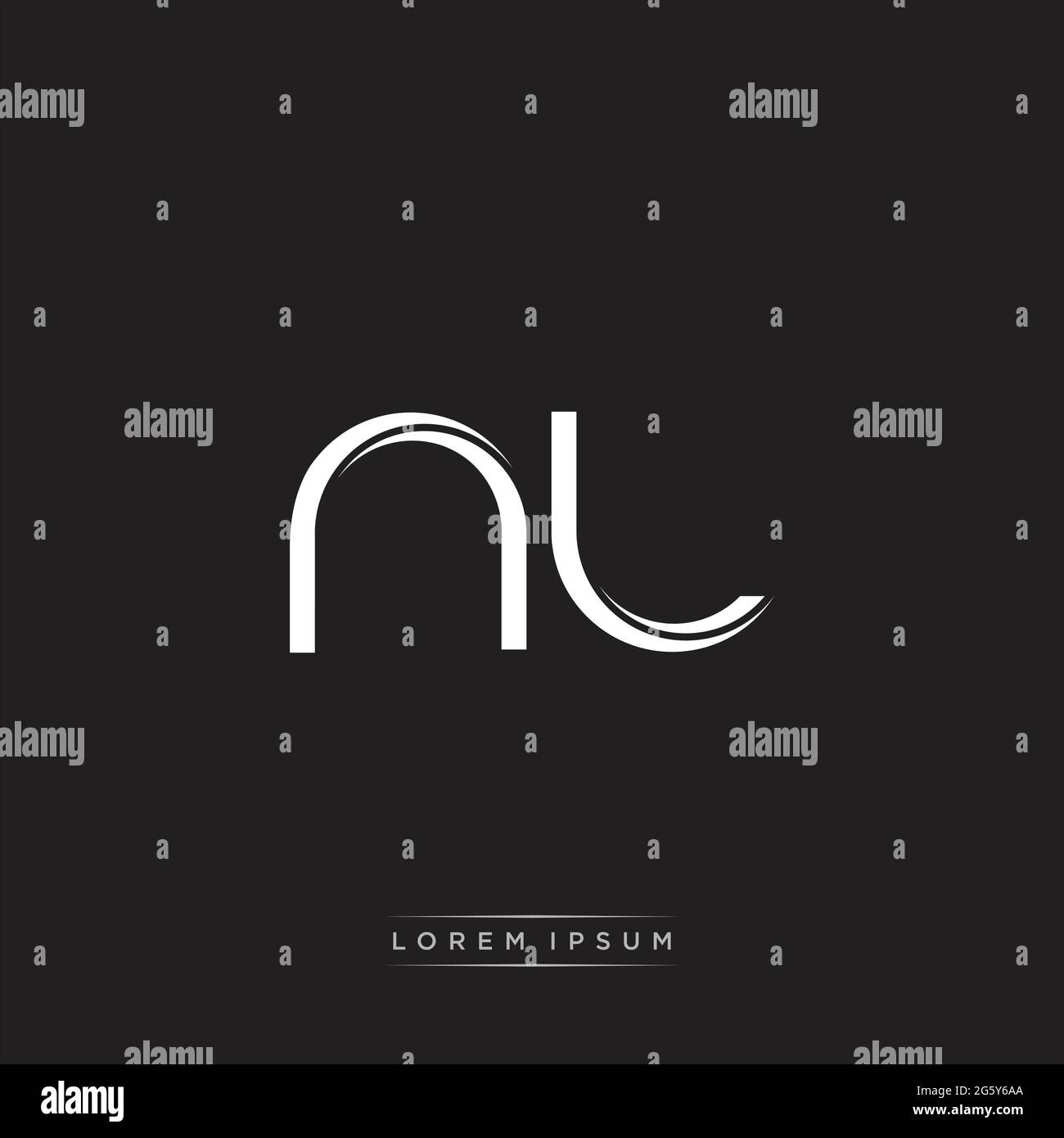 Initial Letter Split Lowercase Logo Modern Monogram Template Isolated on Black White colors with ...