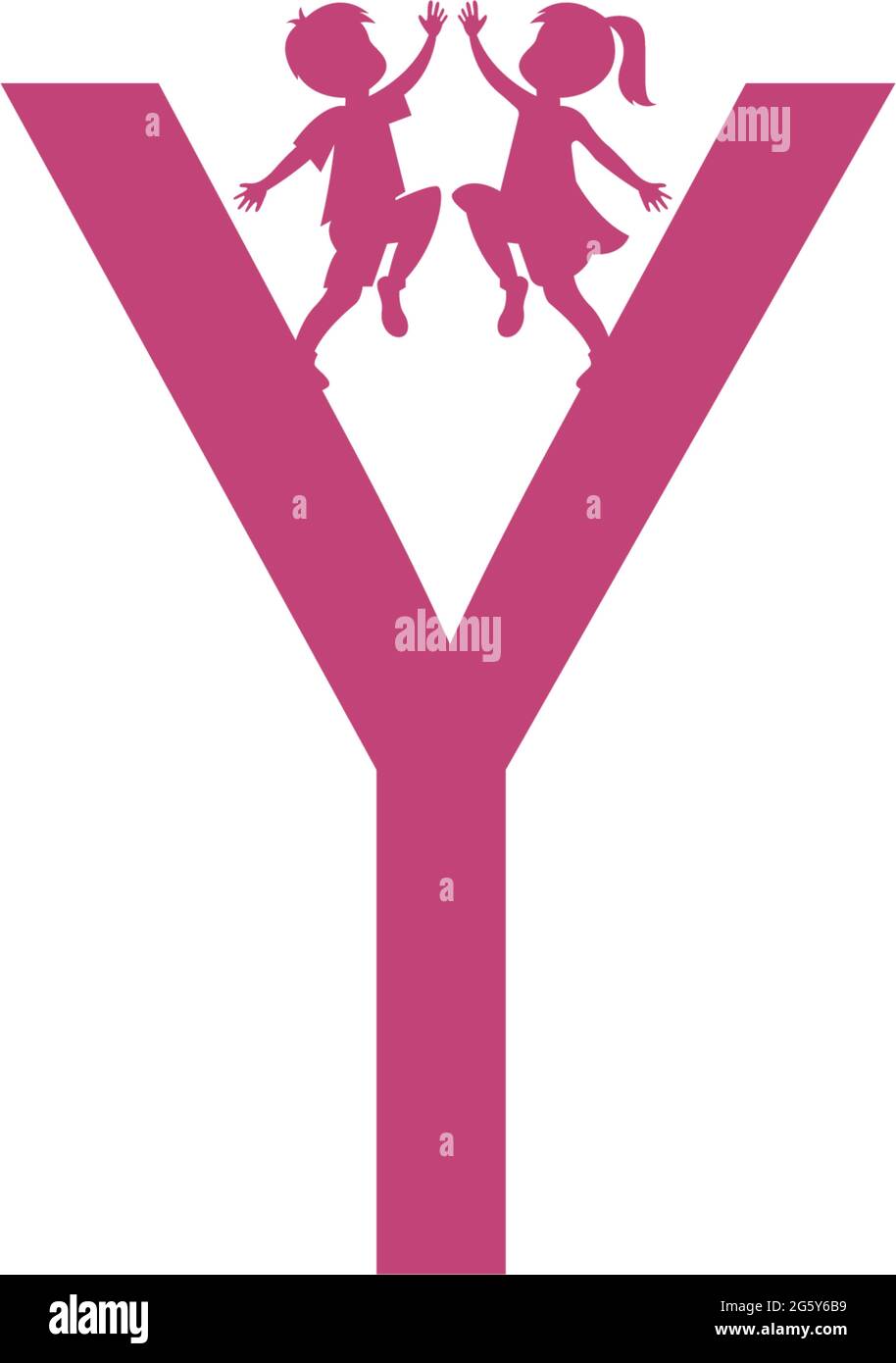 Letter Y and kids icon logo design vector template Stock Vector Image ...