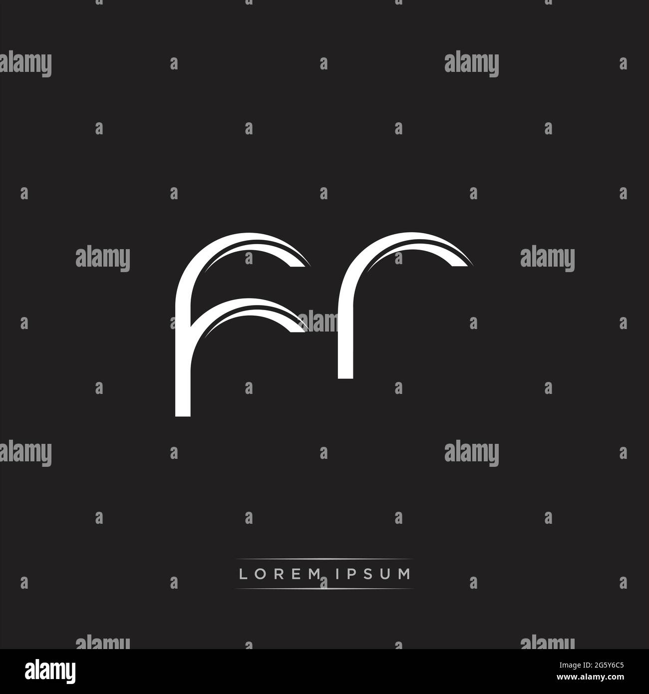 Initial Letter Split Lowercase Logo Modern Monogram Template Isolated on Black White colors with ...