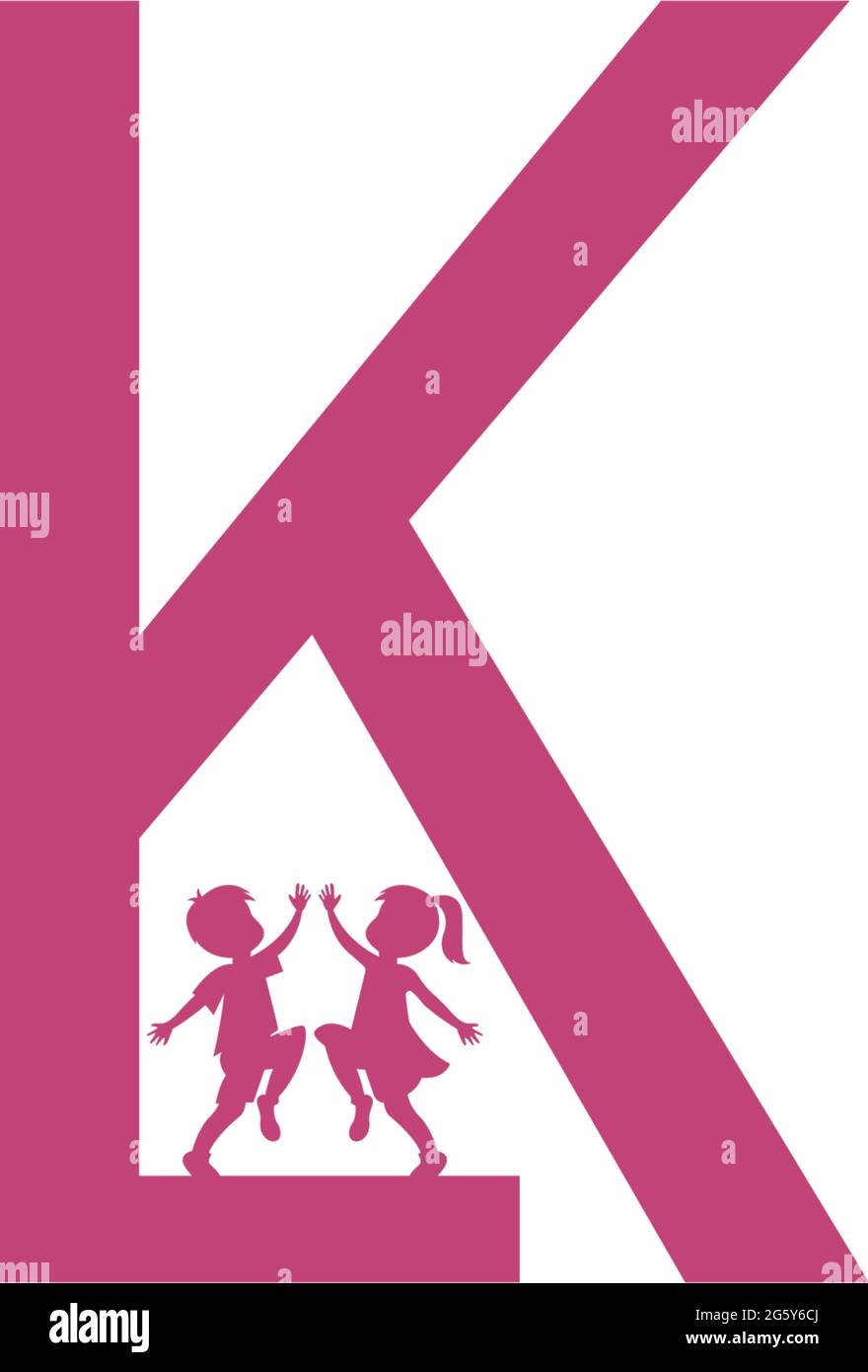 Letter K and kids icon logo design vector template Stock Vector Image ...