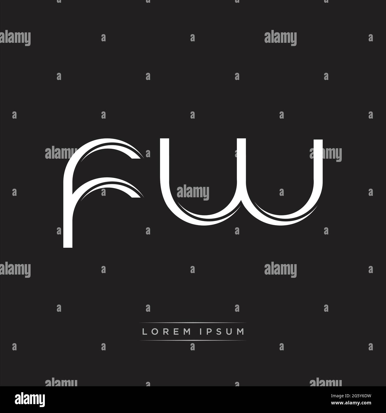 Initial Letter Split Lowercase Logo Modern Monogram Template Isolated on Black White colors with ...