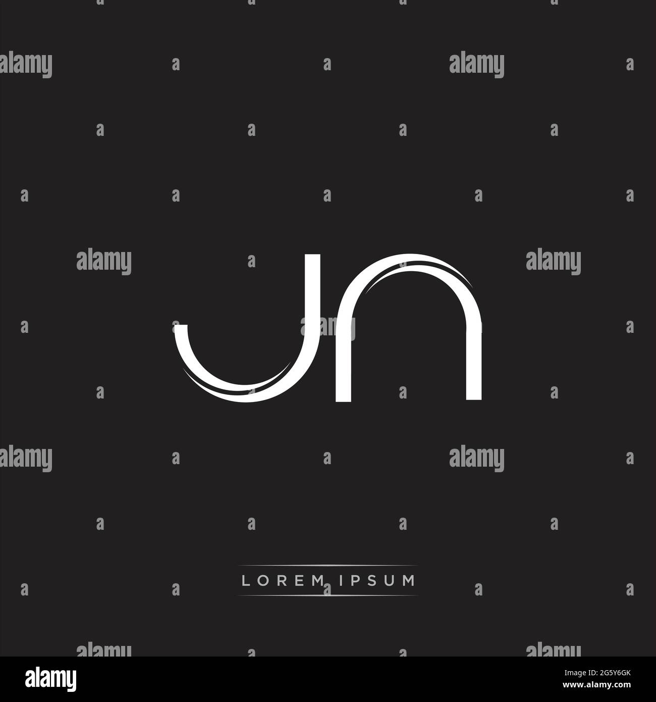 Initial Letter Split Lowercase Logo Modern Monogram Template Isolated on Black White colors with ...