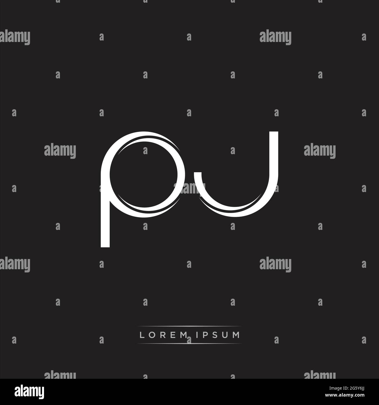 Initial Letter Split Lowercase Logo Modern Monogram Template Isolated on Black White colors with ...