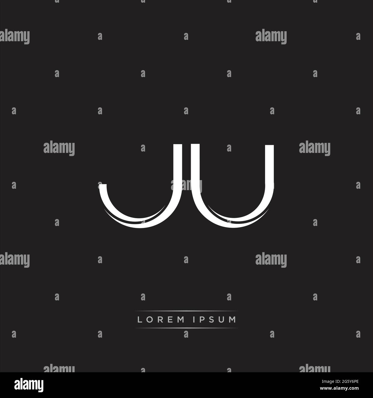 Initial Letter Split Lowercase Logo Modern Monogram Template Isolated on Black White colors with ...