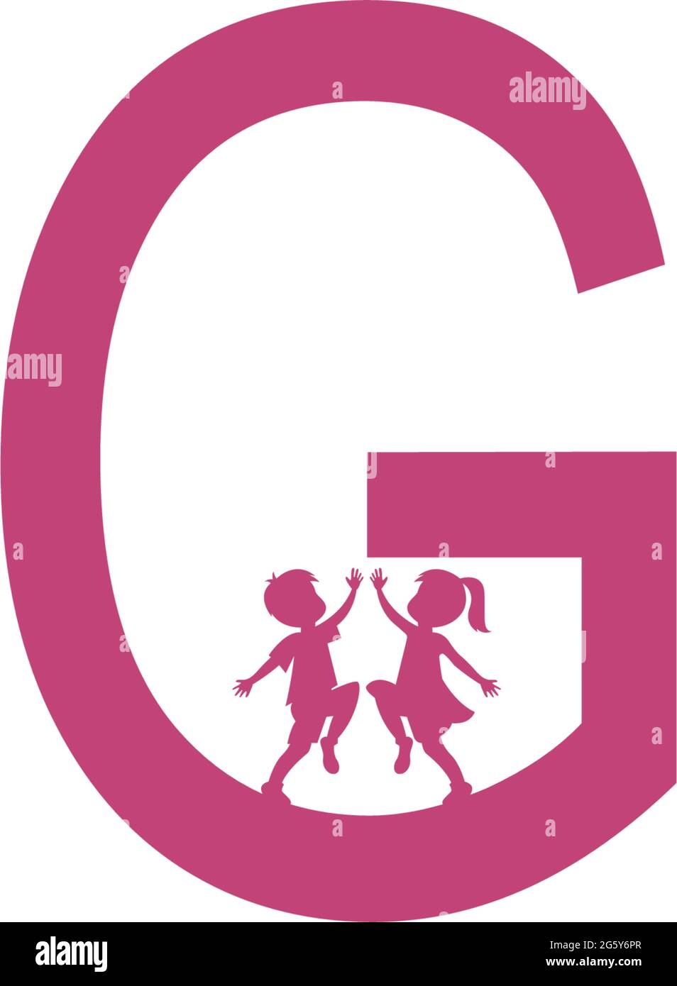 Letter G and kids icon logo design vector template Stock Vector Image ...