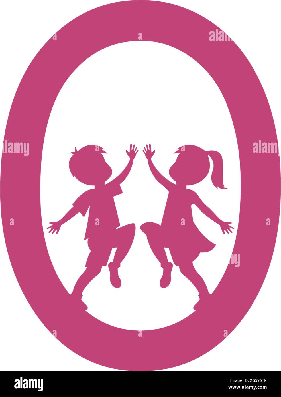 Letter O and kids icon logo design vector template Stock Vector Image ...