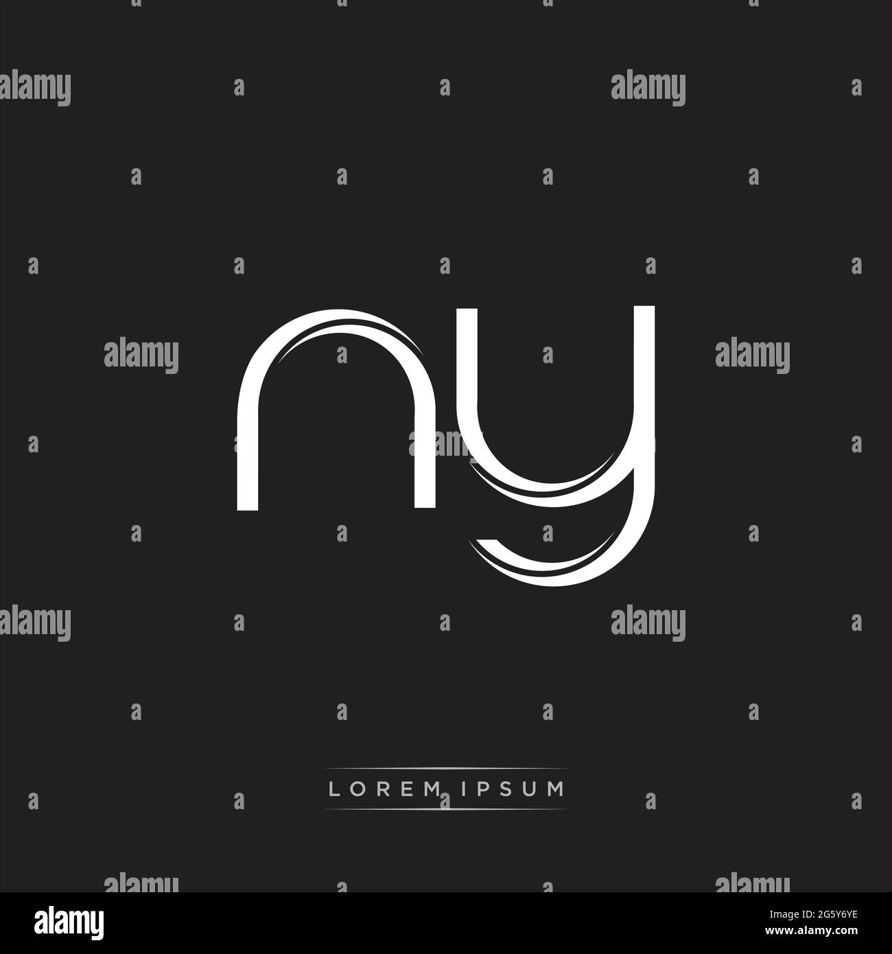 Initial Letter Split Lowercase Logo Modern Monogram Template Isolated on Black White colors with ...