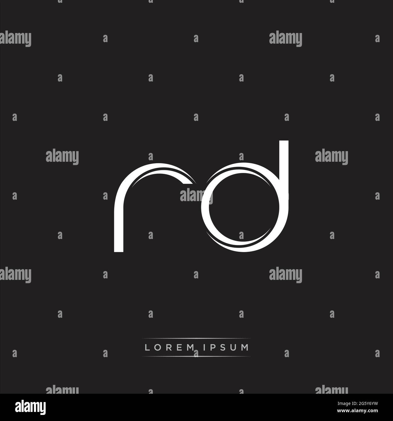 Initial Letter Split Lowercase Logo Modern Monogram Template Isolated on Black White colors with ...