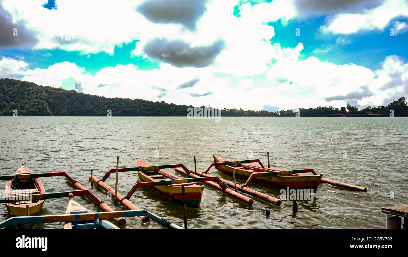 Landscape view of the lake in Bali Stock Photo - Alamy