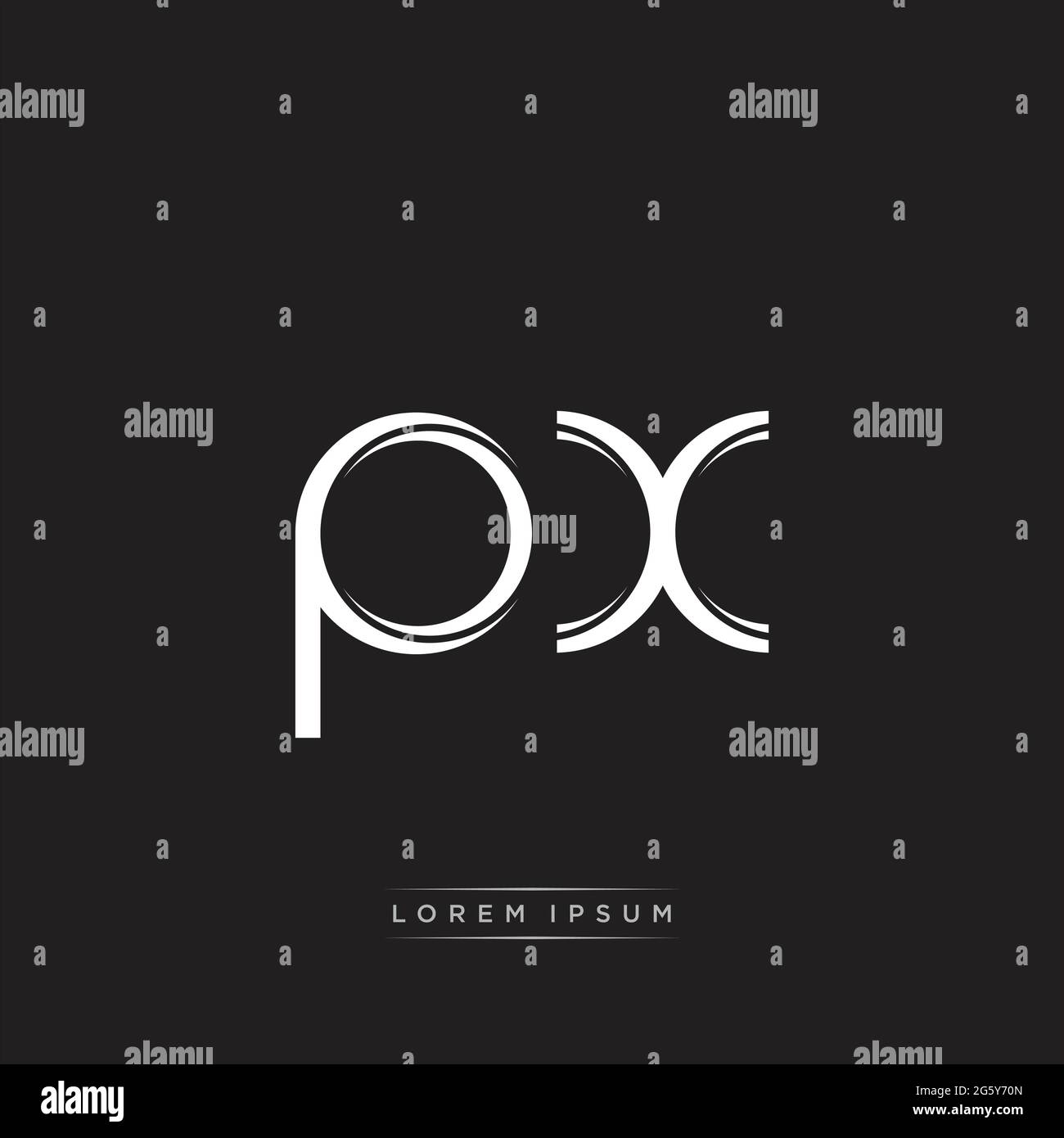 Initial Letter Split Lowercase Logo Modern Monogram Template Isolated on Black White colors with ...