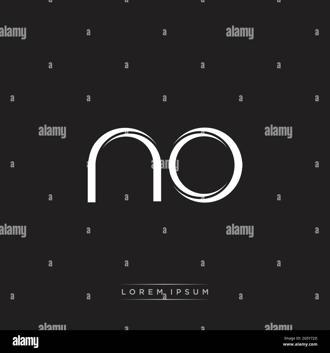 Initial Letter Split Lowercase Logo Modern Monogram Template Isolated on Black White colors with ...