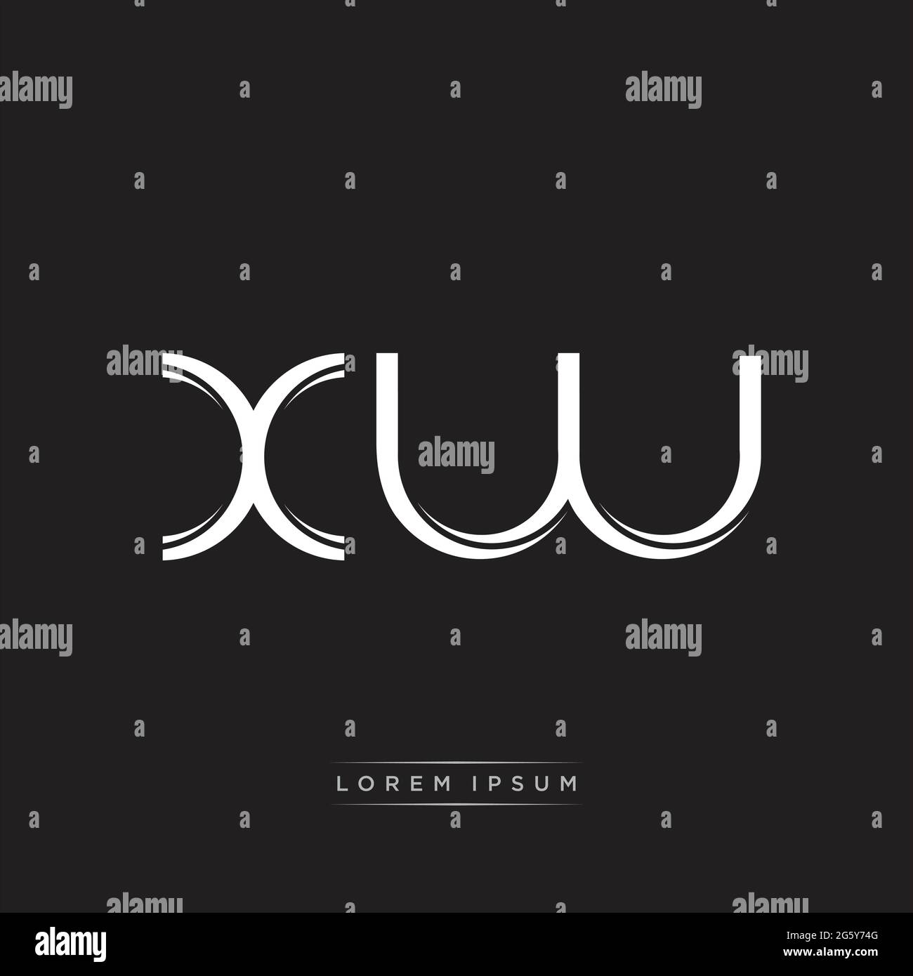 Initial Letter Split Lowercase Logo Modern Monogram Template Isolated on Black White colors with ...