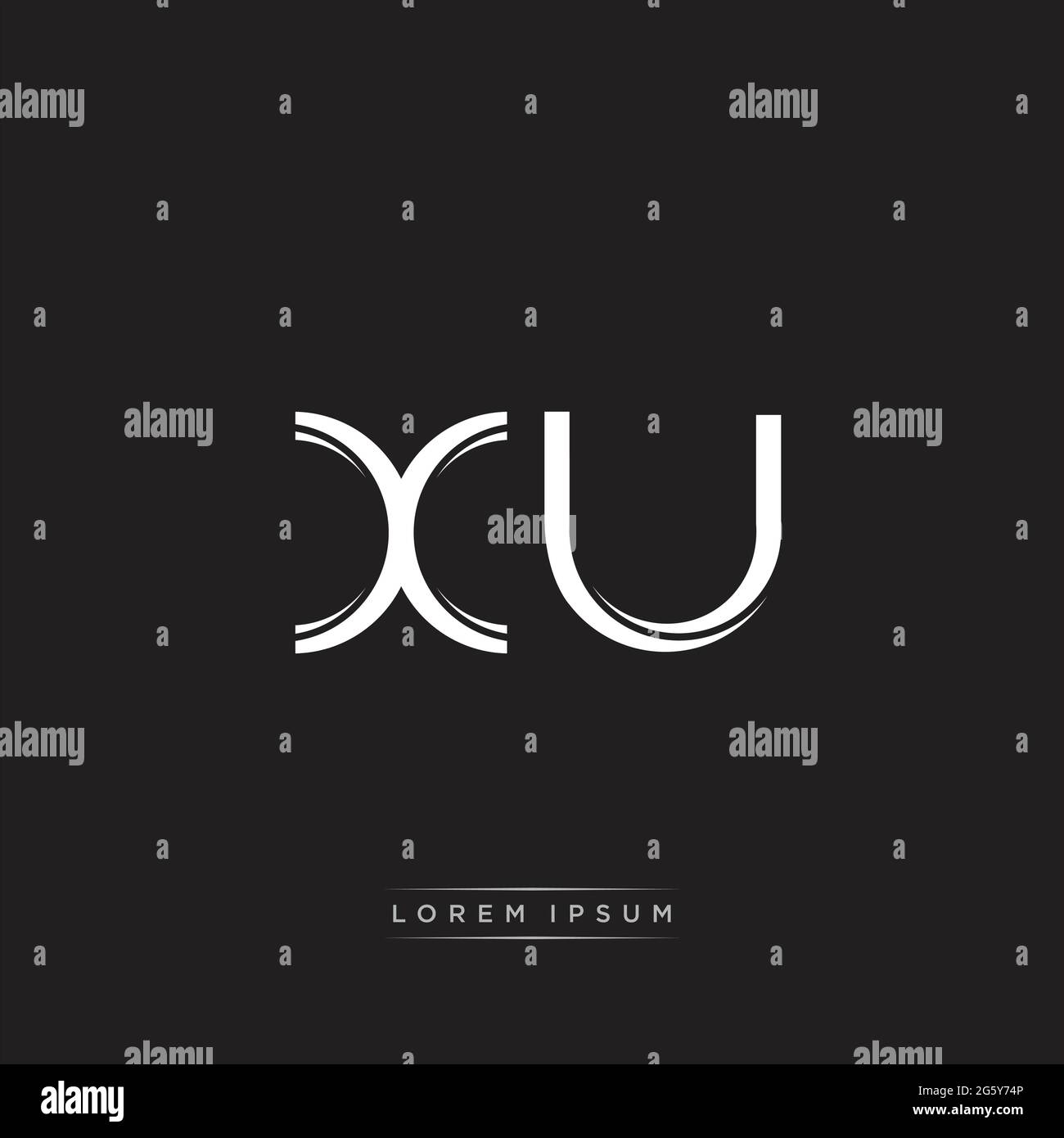 Initial Letter Split Lowercase Logo Modern Monogram Template Isolated on Black White colors with ...