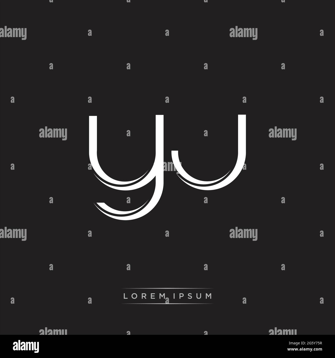 Initial Letter Split Lowercase Logo Modern Monogram Template Isolated on Black White colors with ...