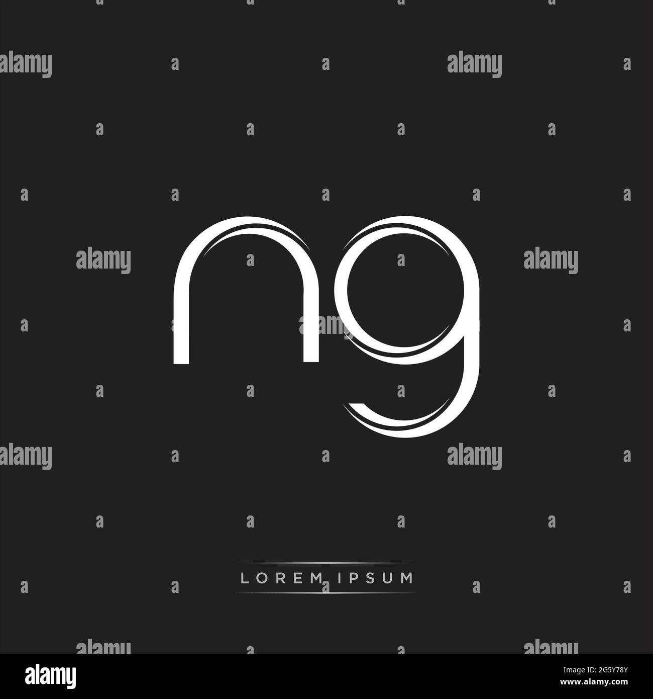 Initial Letter Split Lowercase Logo Modern Monogram Template Isolated on Black White colors with ...